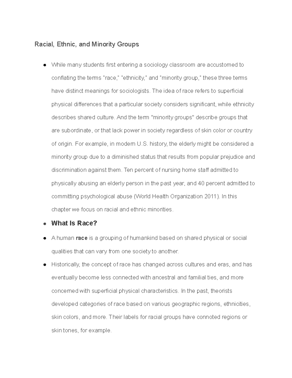 SOCI- Racial, Ethnic, and Minority Groups - Racial, Ethnic, and ...