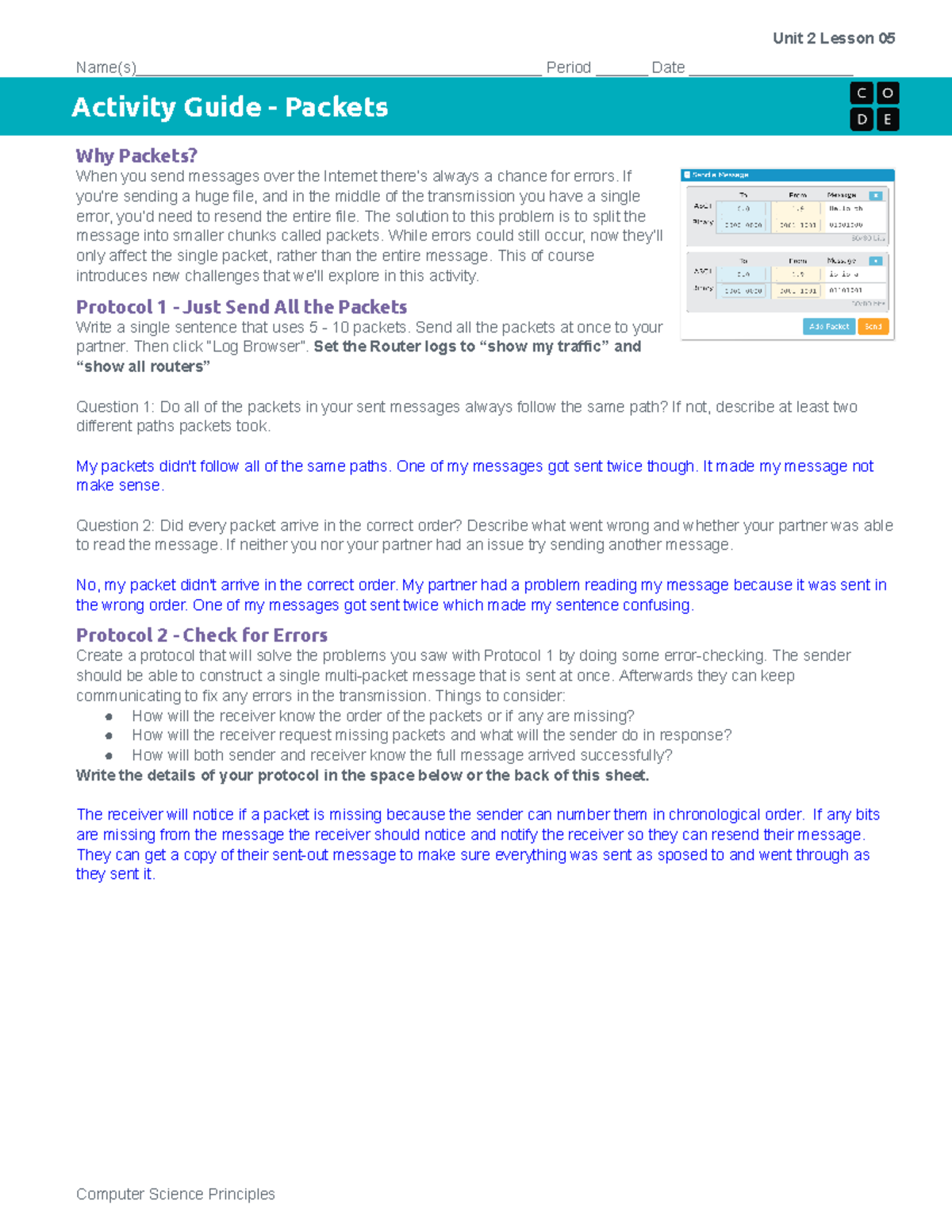 Copy of Activity Guide - Packets - Unit 2 Lesson 05 - Unit 2 Lesson 05 - Studocu