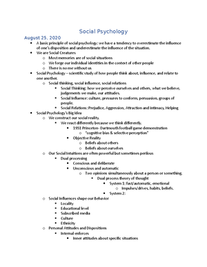 Social Psychology- Unit One - Social Psychology – Unit One Introducing ...