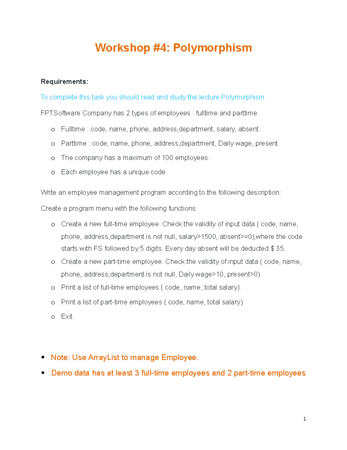 Workshop 4 Abc Workshop 4 Polymorphism Requirements To Complete This Task You Should Read 5518