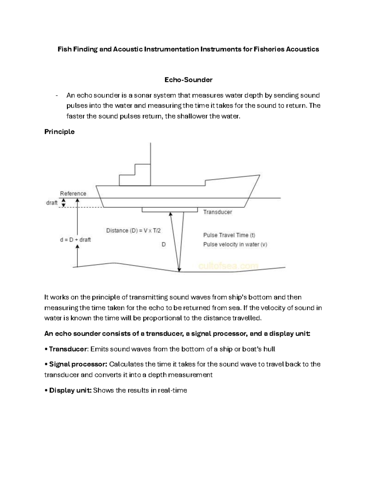 Acoustic Instruments - Fish Finding and Acoustic Instrumentation ...