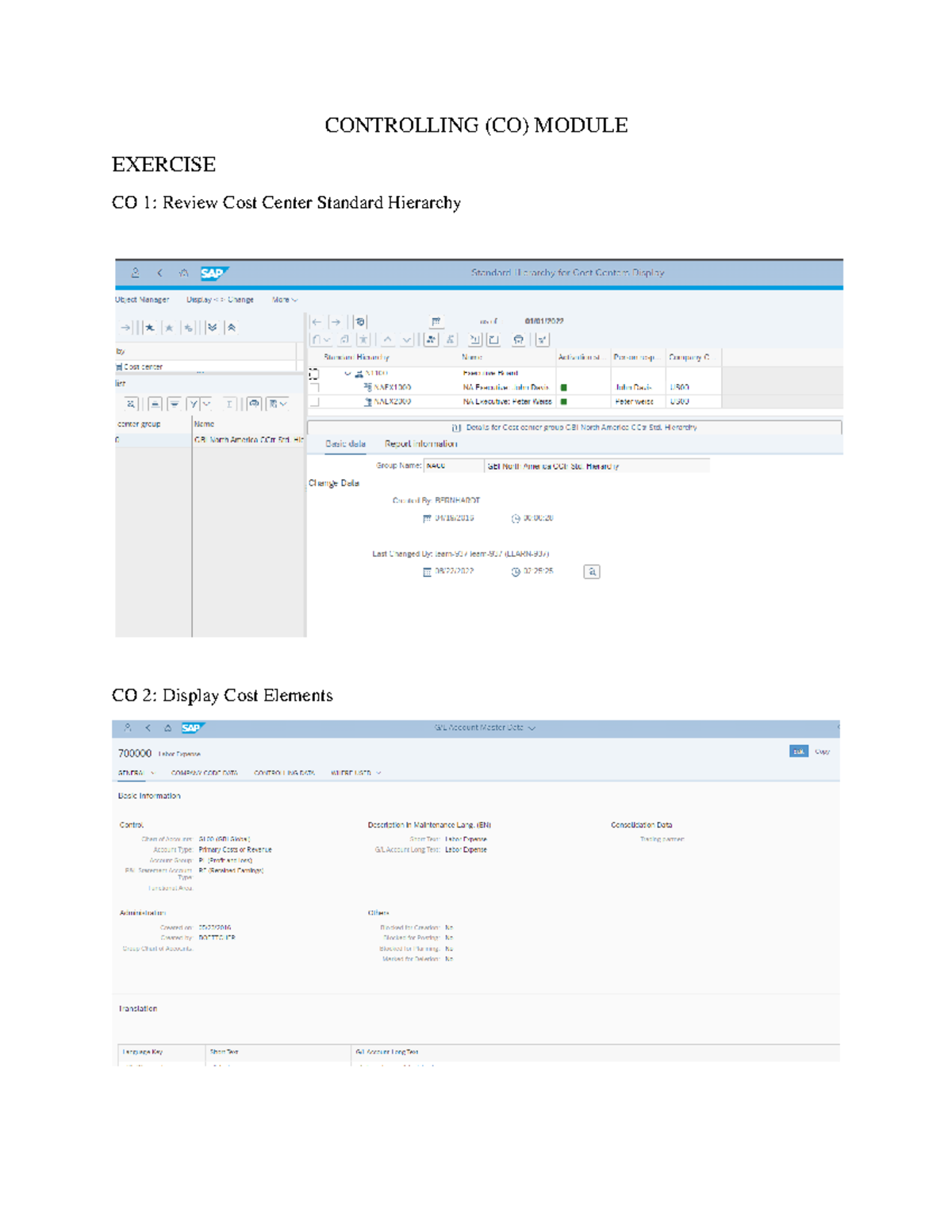 CO Module BPI I - Business process integration - EXERCISE CO 1: Review ...
