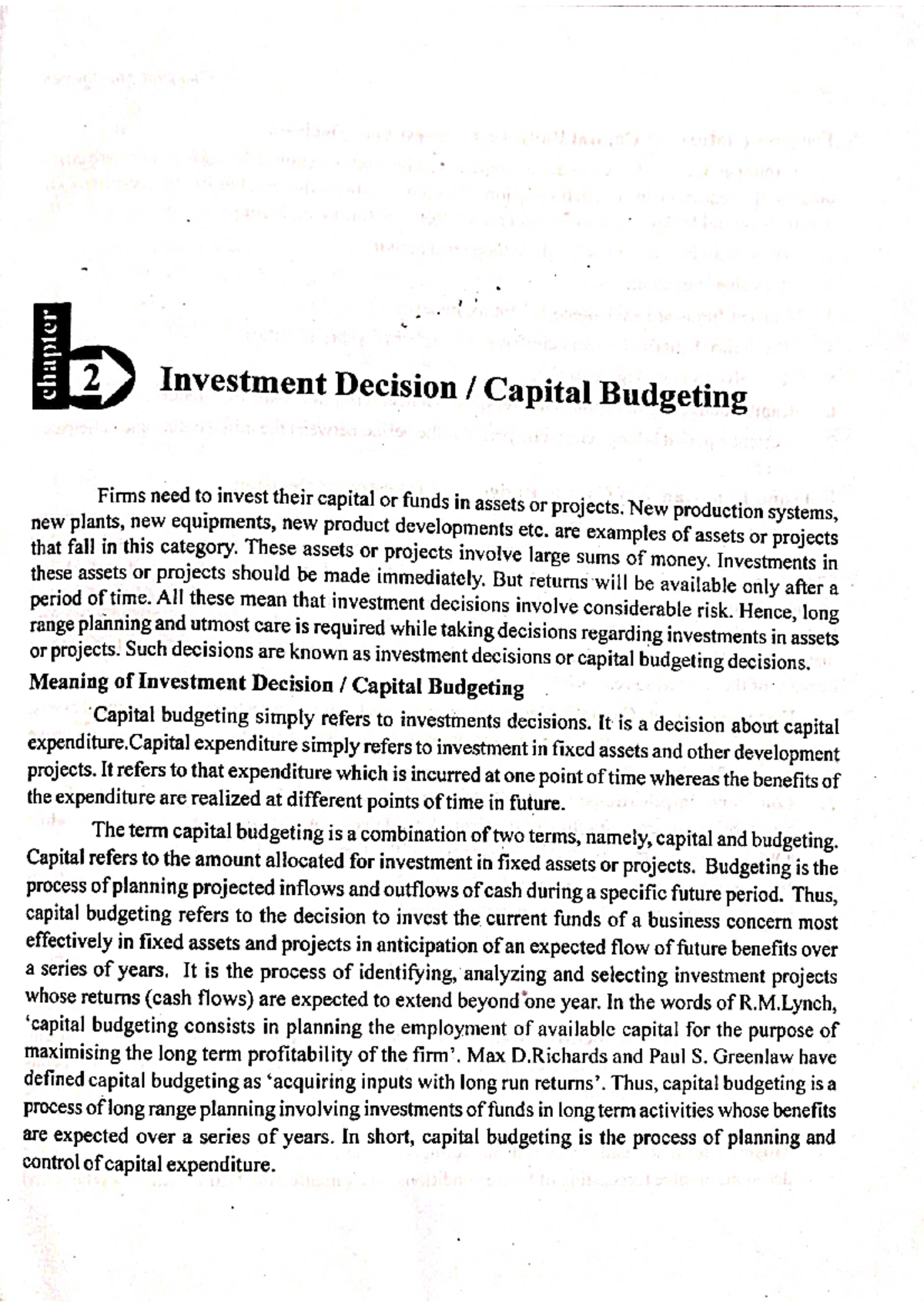 Invstmt decision capital budgeting - Investment Decision Capital ...