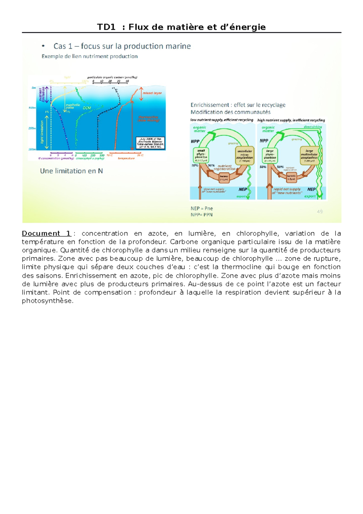 TD - Flux de matière et d'énergie - TD1 : Flux de matière et d’énergie ...