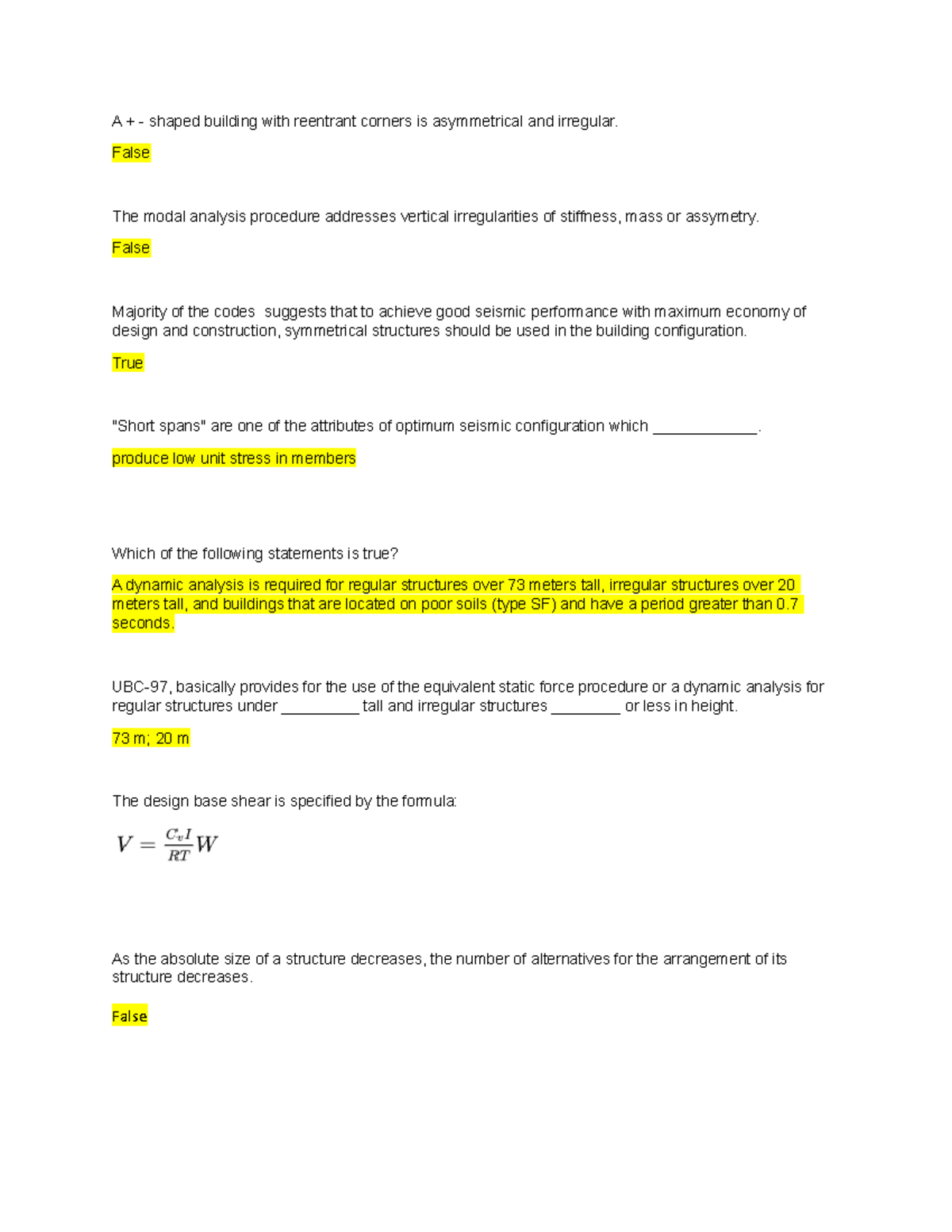 Final-exam-earthquake - A + - shaped building with reentrant corners is ...
