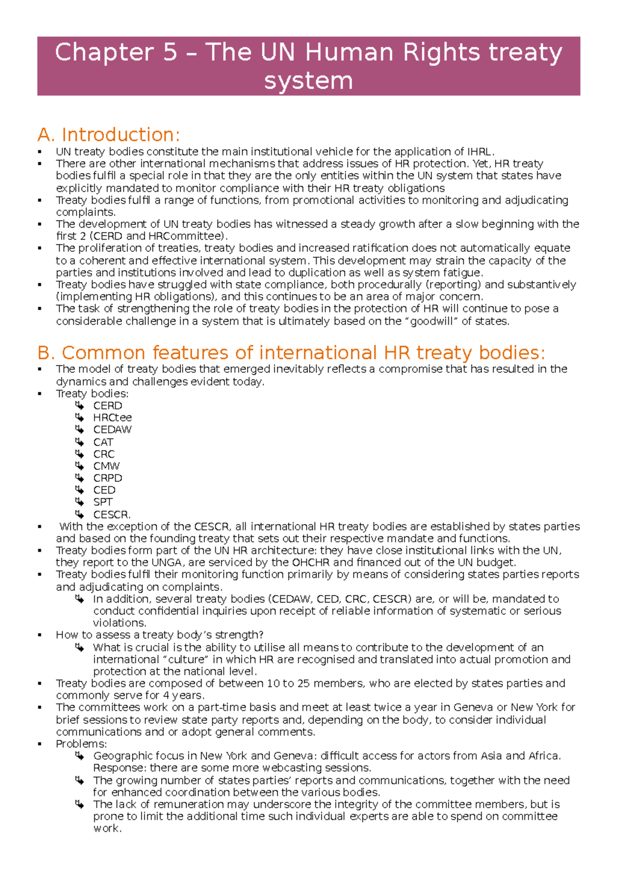 Chapter 5 – The UN Human Rights treaty system (International Human ...