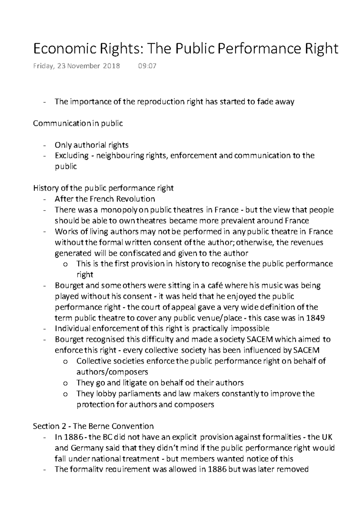 IP Lecture 7 - Economic Rights The Public Performance Right - The ...