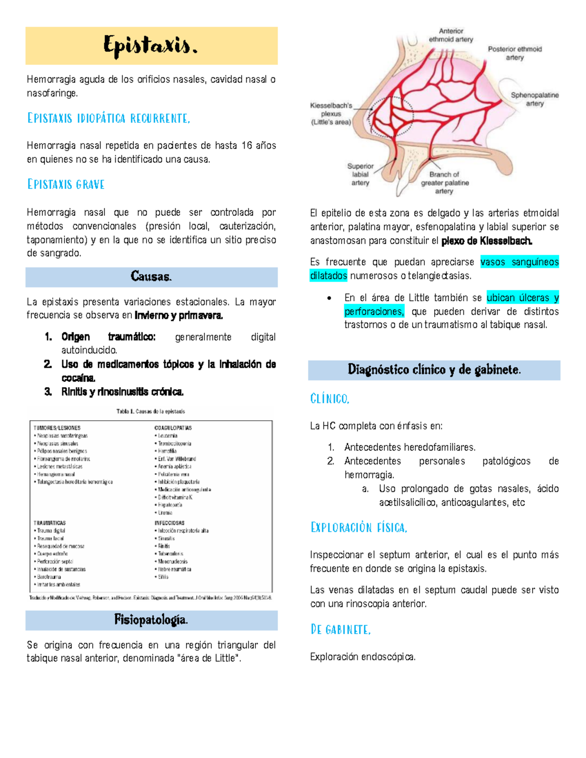 Epistaxis - Hemorragia aguda de los orificios nasales, cavidad nasal o ...