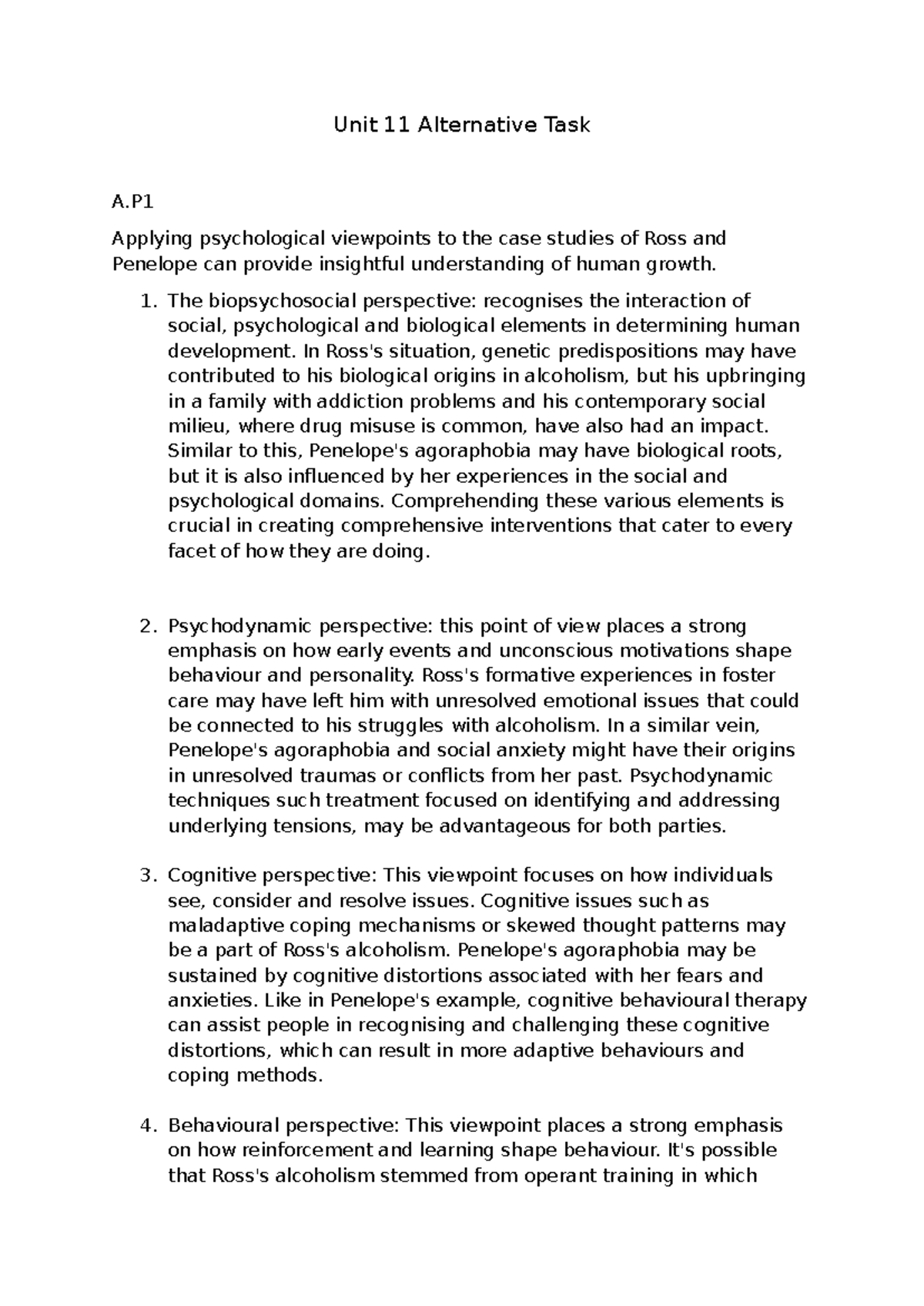 Unit 11 Alternative Task - Unit 11 Alternative Task A Applying ...