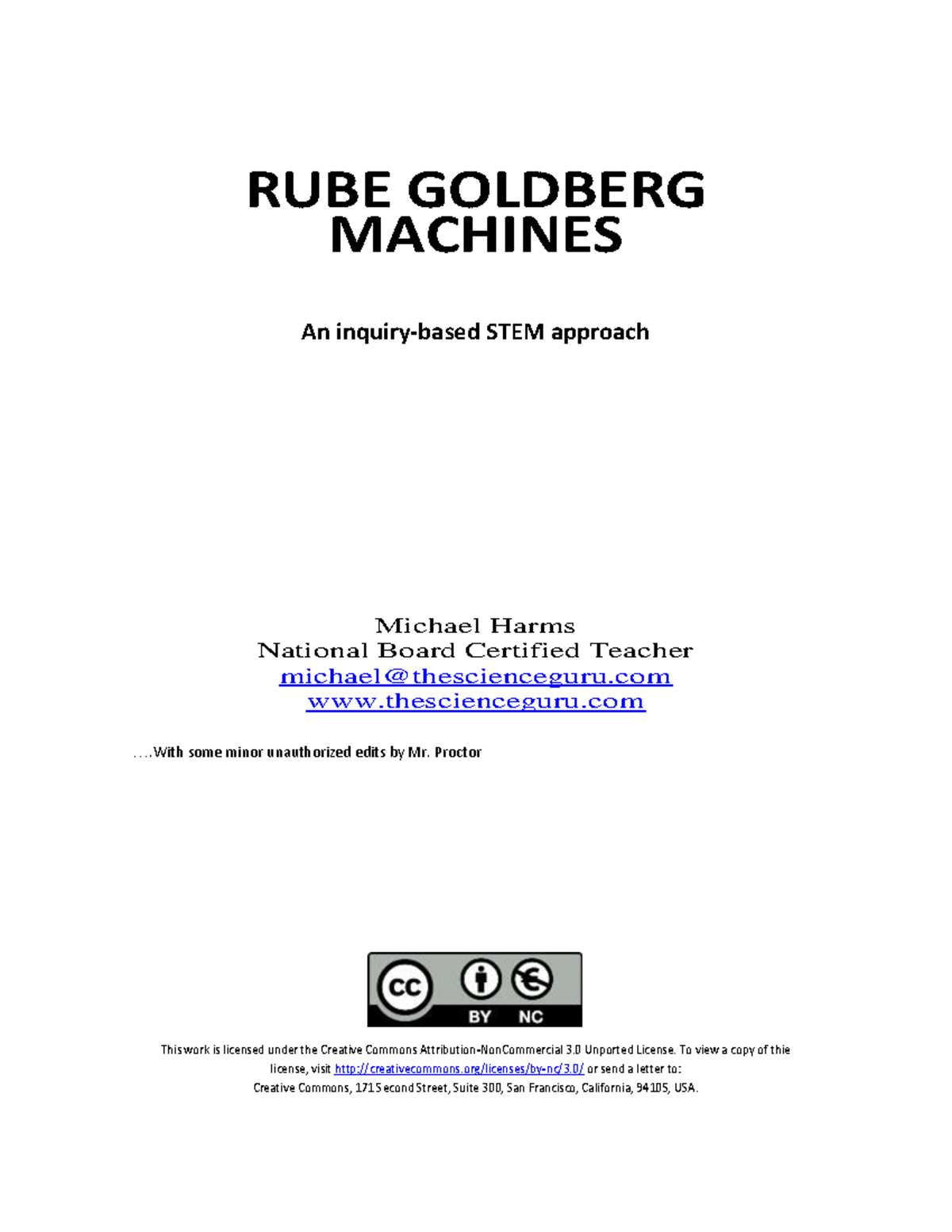 Rube-Goldberg-Project-Overview - 2021 edit - RUBE GOLDBERG MACHINES An ...