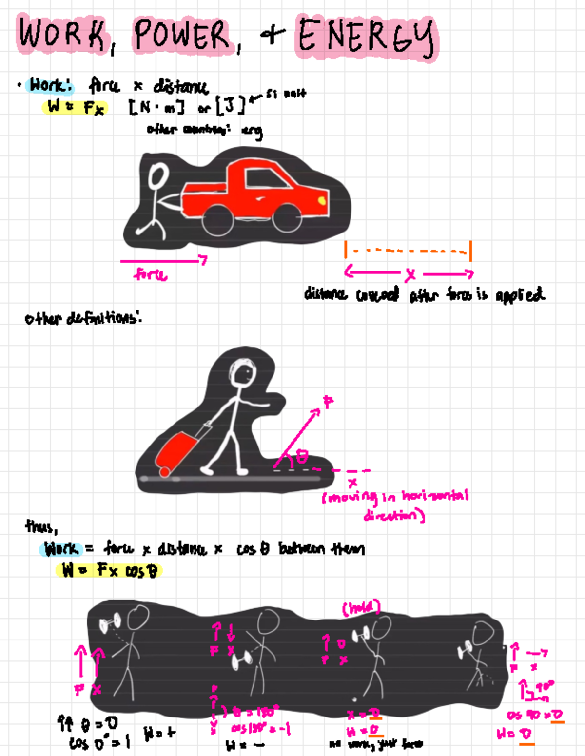 Work, Power, & Energy - work - General Physics Lecture - Studocu