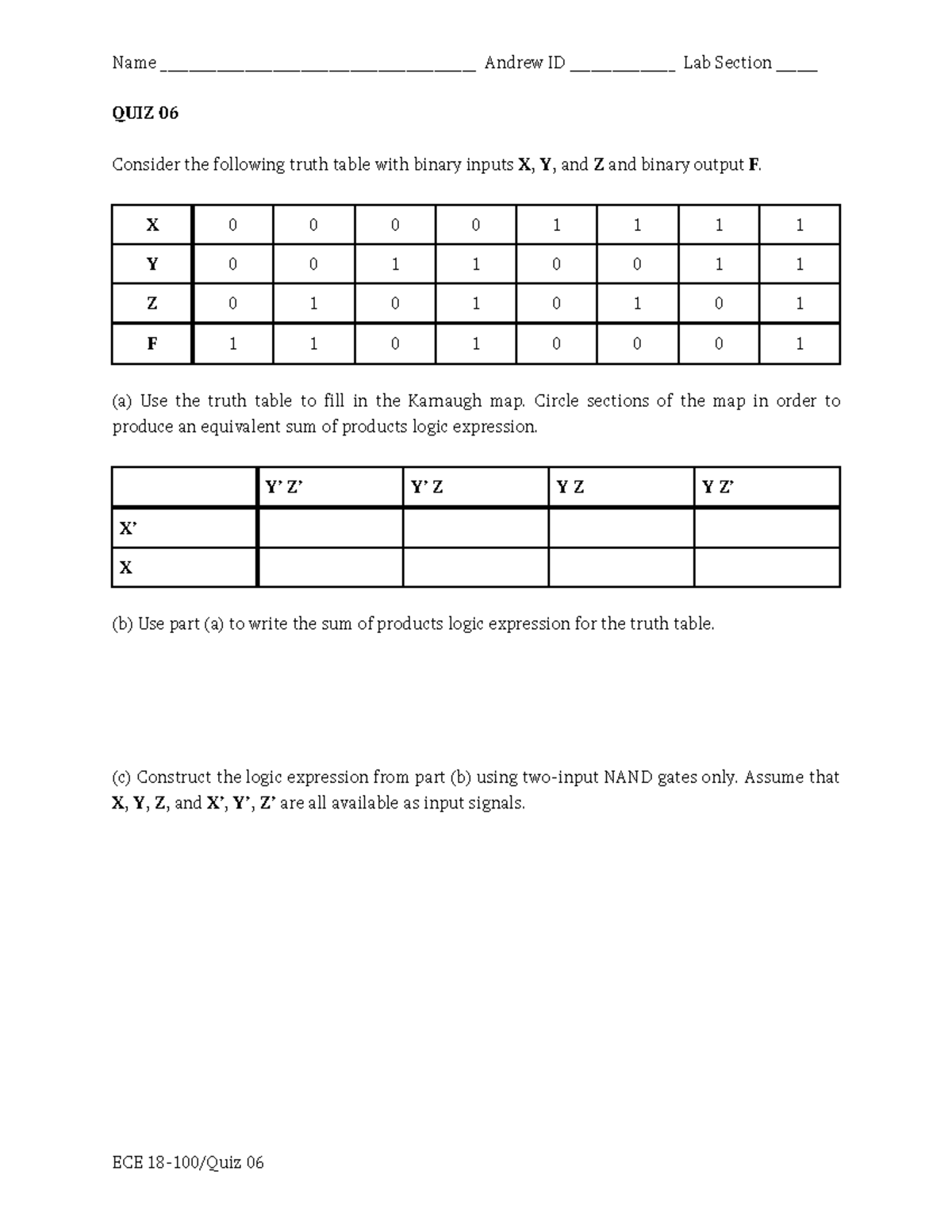 Quiz06 v2 - Sixth Quiz - Name ...