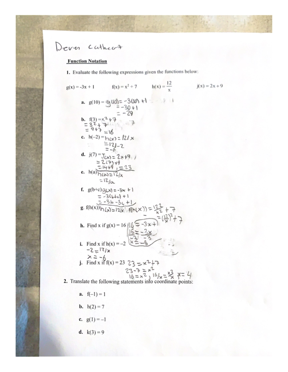 Function Notation - Math1025 - Studocu