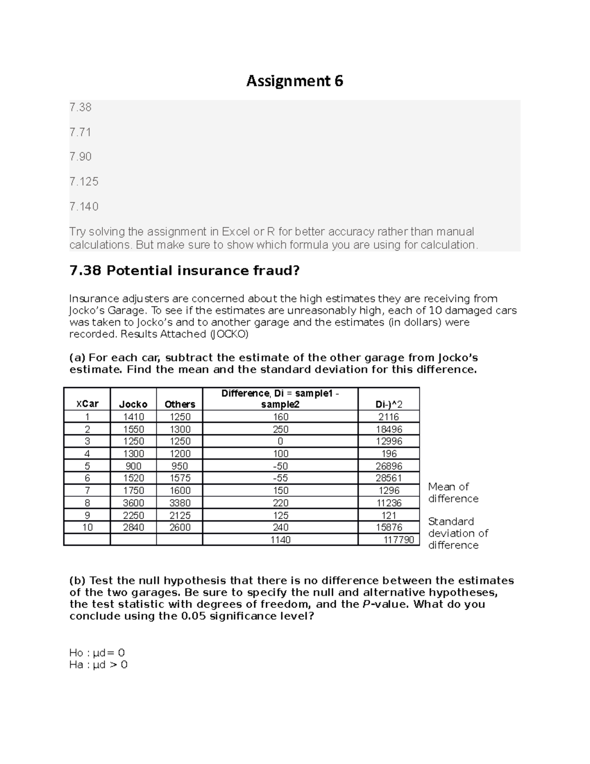Assignment Wk7 - introduction to statistics - Assignment 6 7. 7. 7. 7 ...