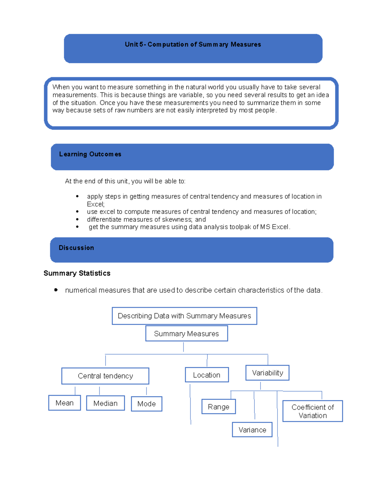UNIT-V - Nice - At the end of this unit, you will be able to: apply ...