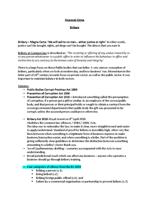 Bribery Act 2010 - The UK Bribery Act 2010 (UKBA) indicates the major ...