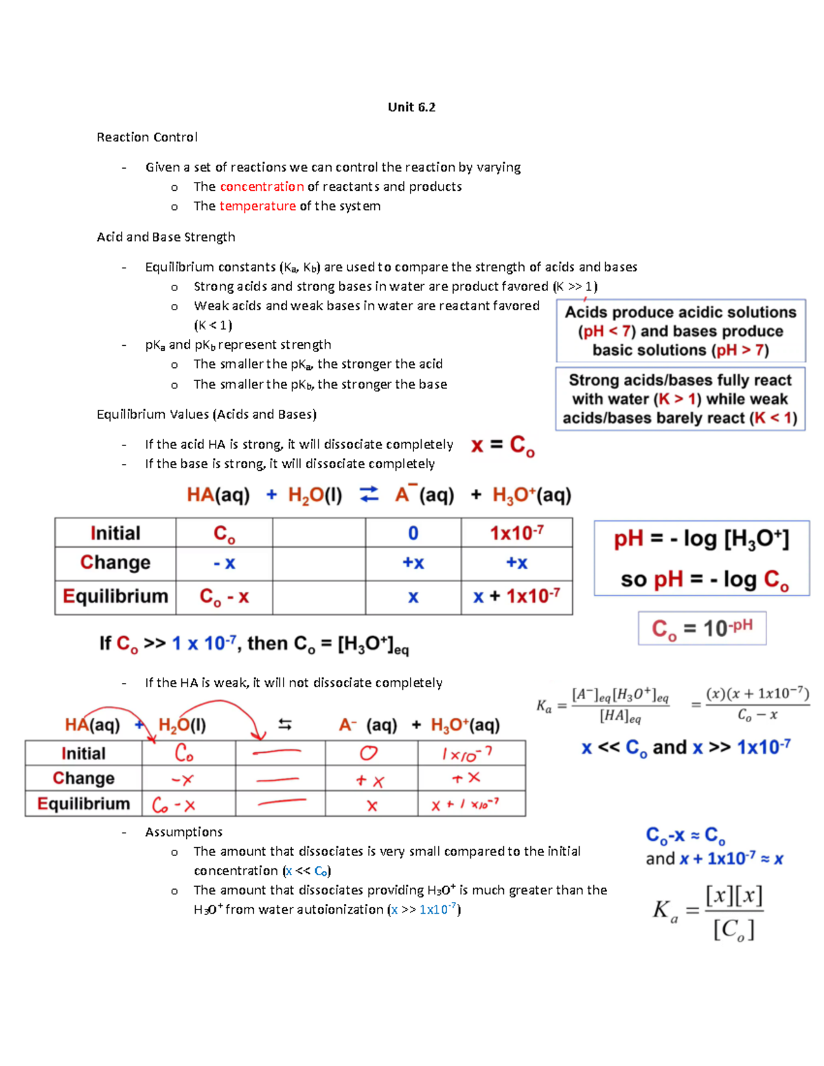 CHEM 1120 Exam 3 - Unit 6. Reaction Control Given a set of reactions we ...