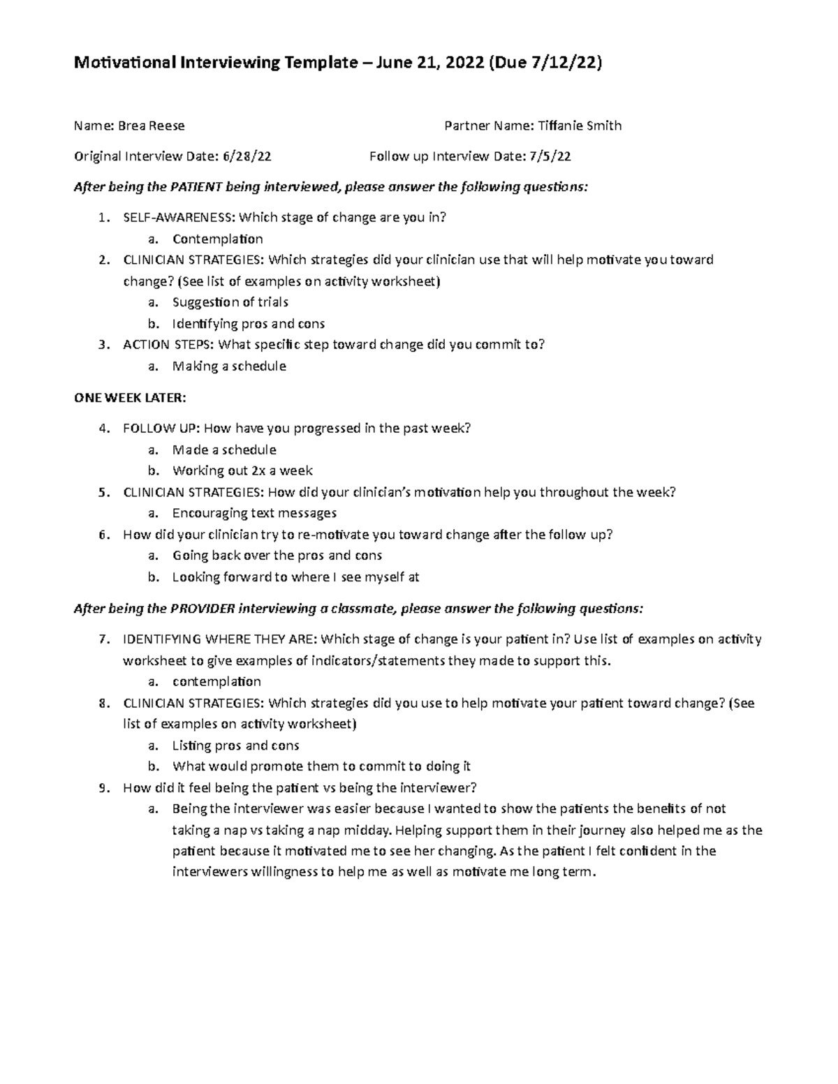 6 21 22 Motivational Interviewing Template 1 Motivational