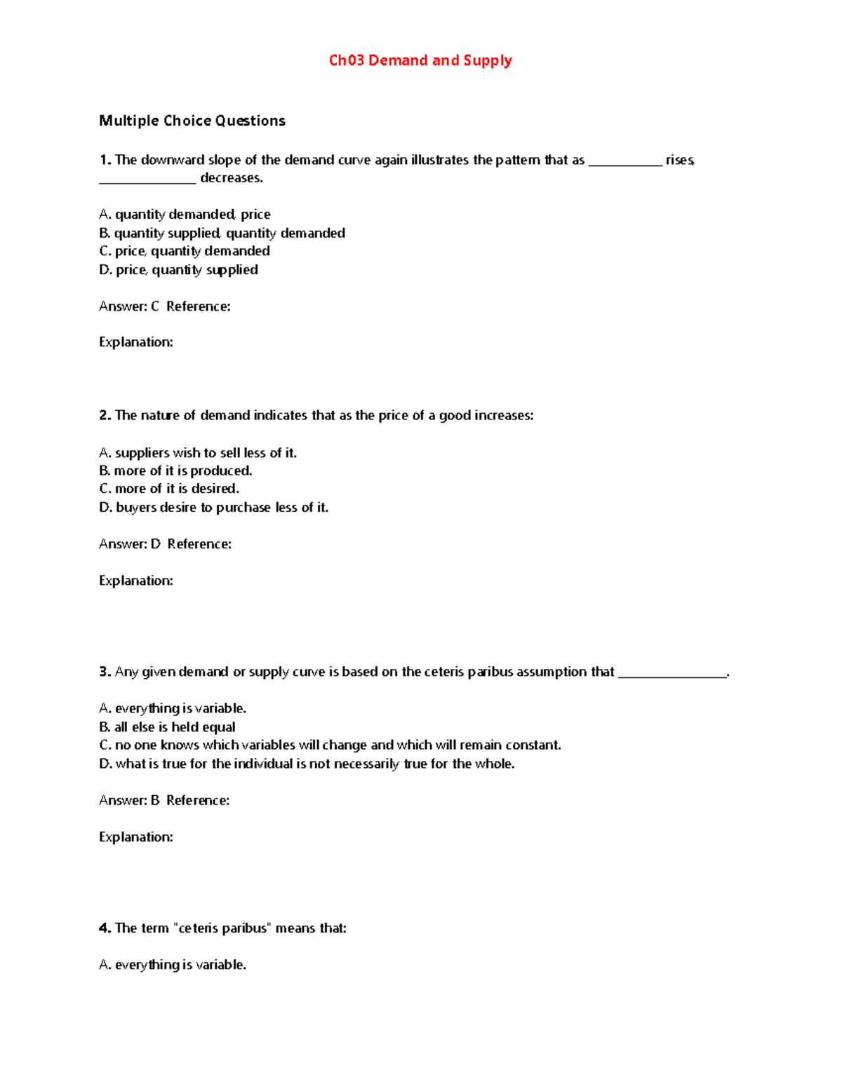 Ch03 Demand and Supply - Introduction to Economy - Ch03 Demand and ...