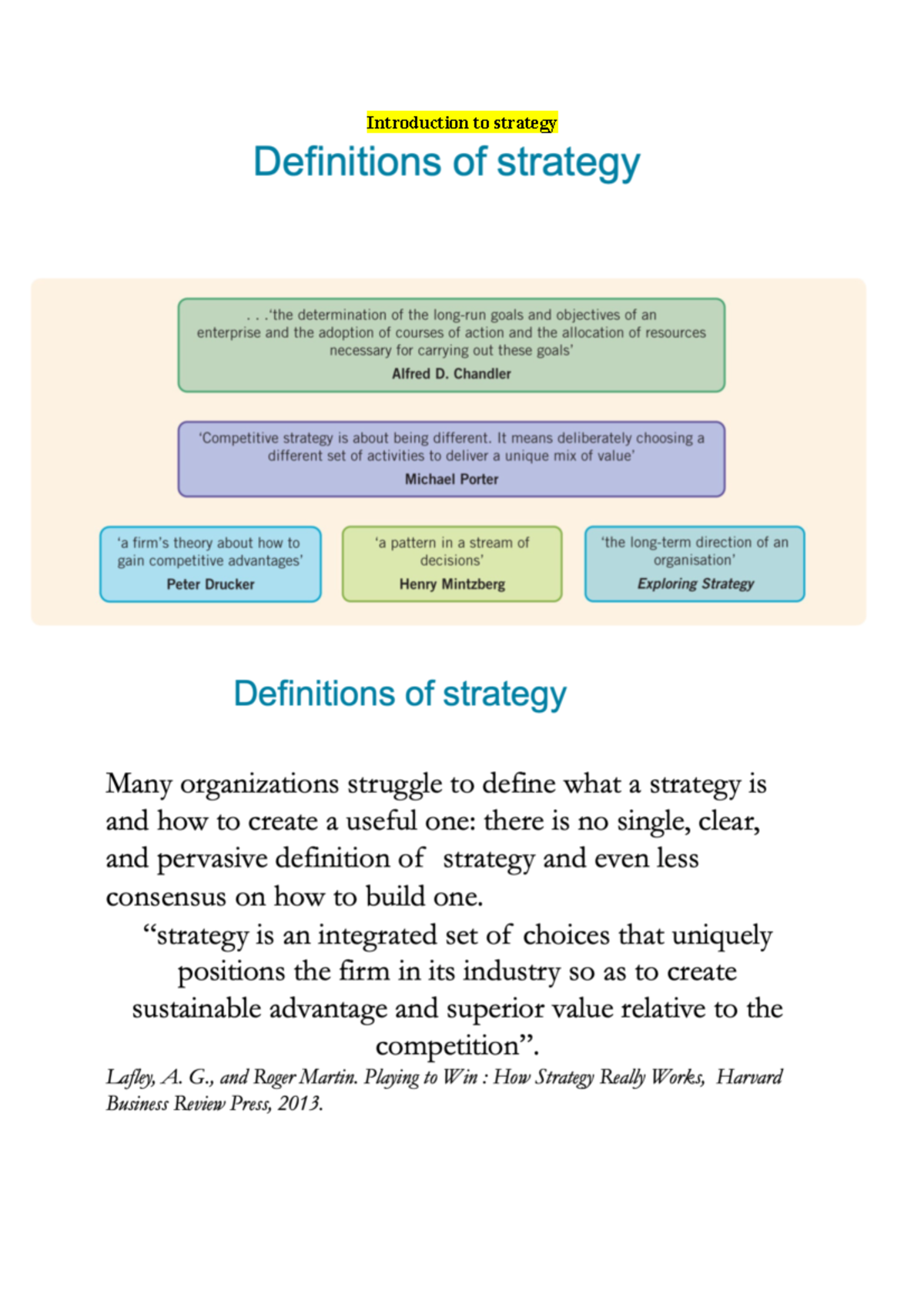 Introduction to strategy - 21510 - Studocu