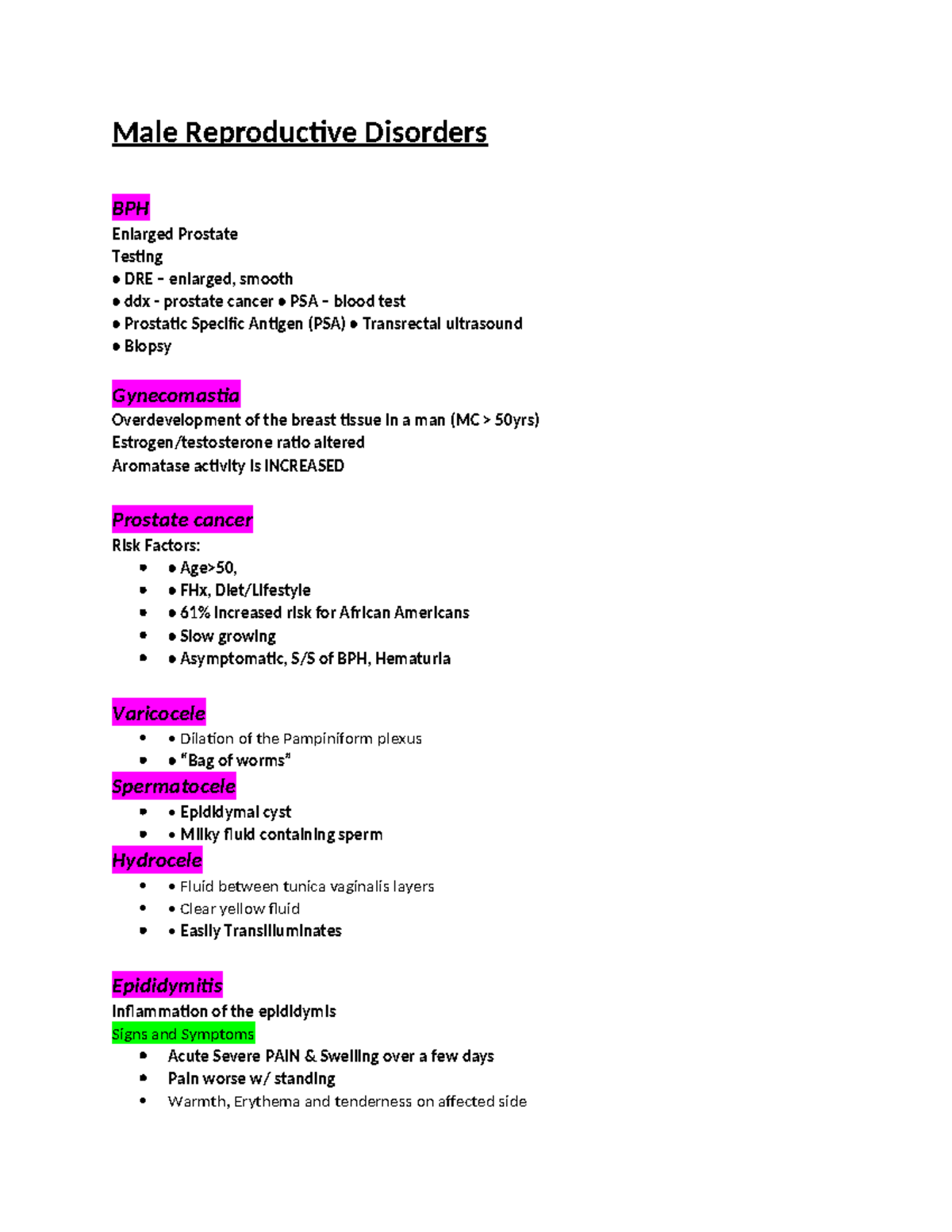 Male Reproductive Disorders - Male Reproductive Disorders BPH Enlarged ...