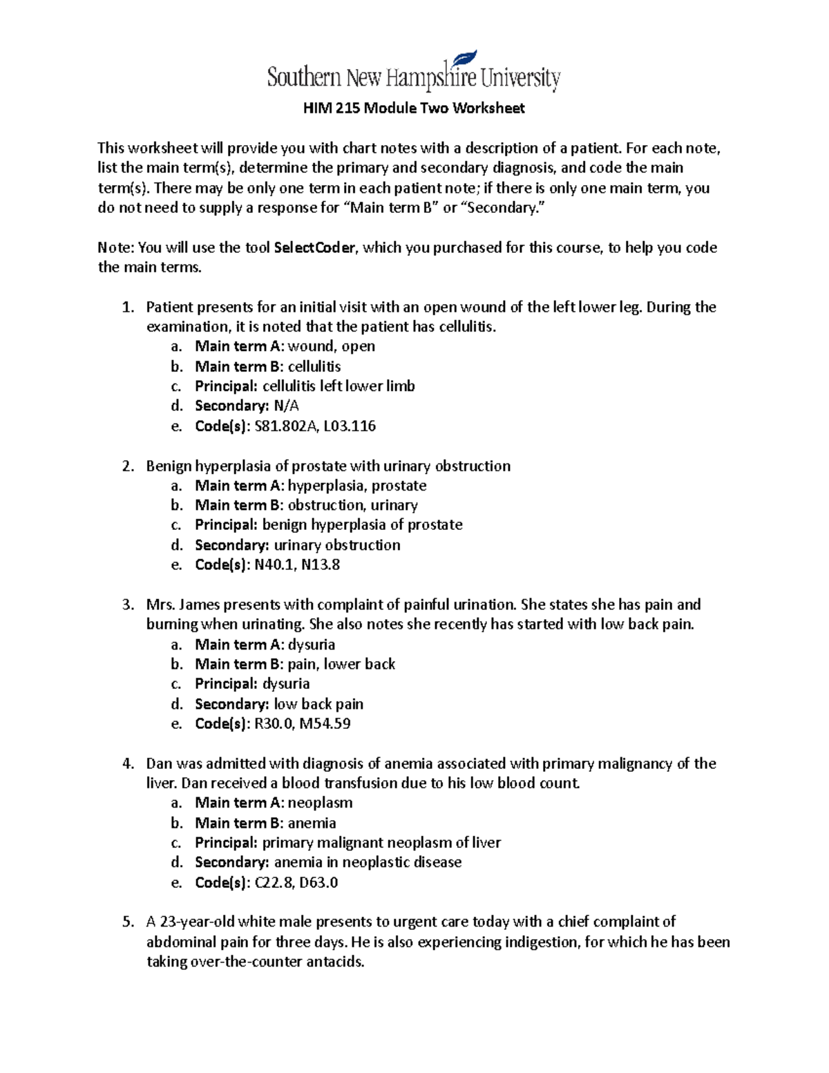 HIM 215 Module Two Worksheet Skylar Thompson - HIM 215 Module Two ...