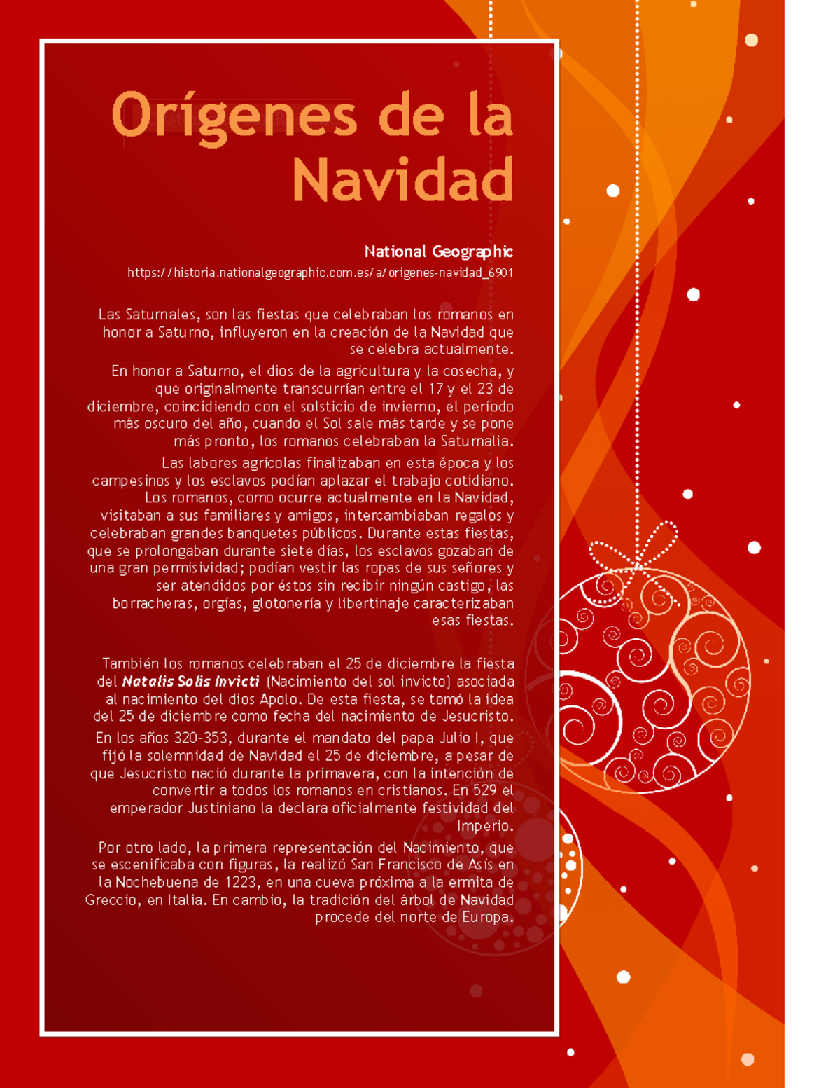 Navidad - Historia de los origenes de la Natividad - Orígenes de la ...