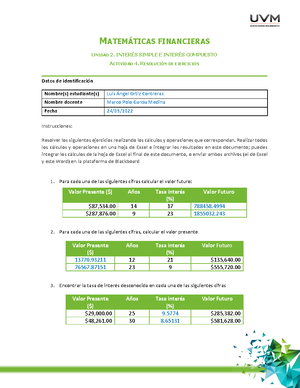 Actividad 12 automatizada matematicas financieras - Matemáticas ...