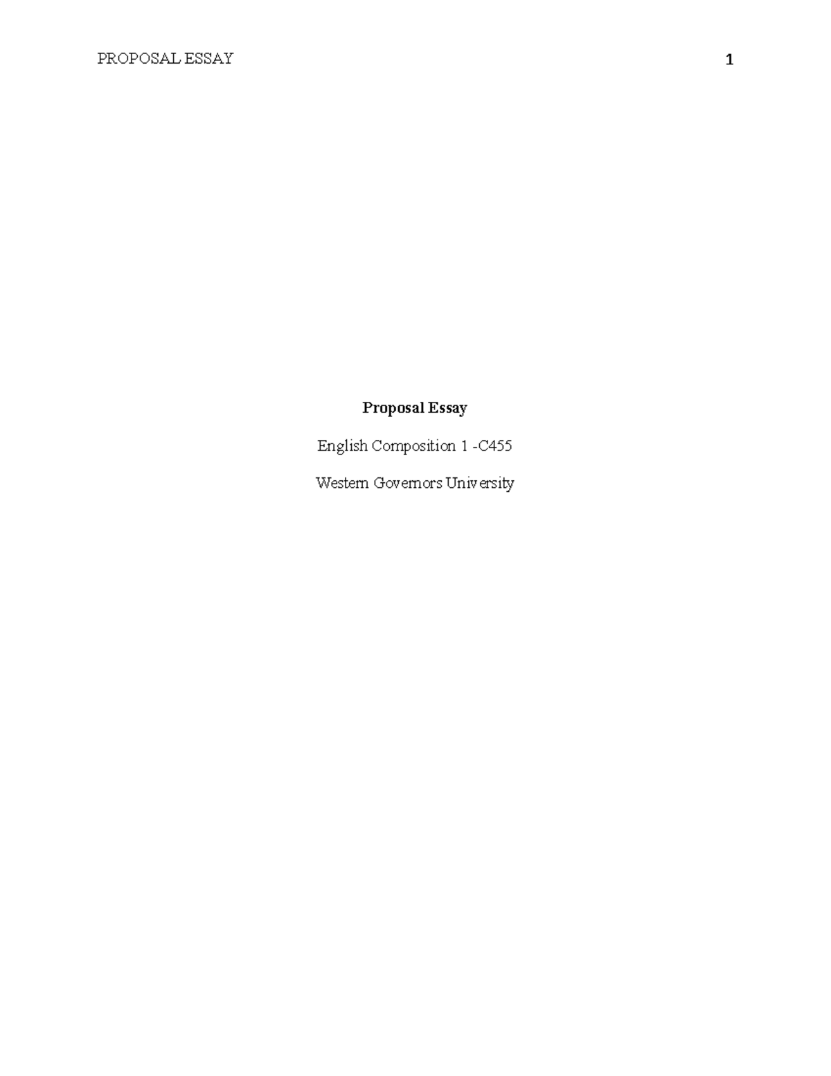 Proposal Essay - C455 - WGU - Studocu