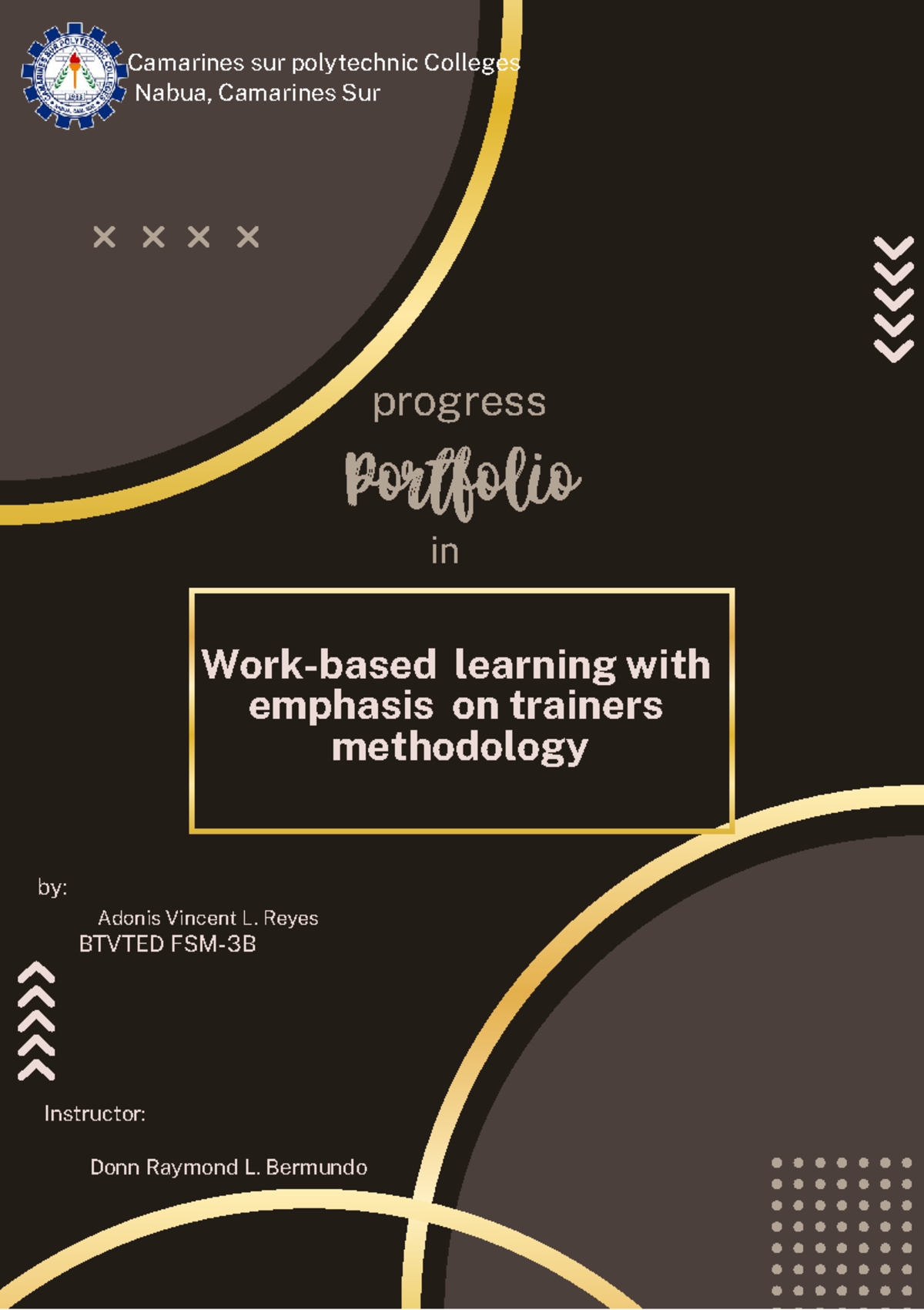 Black and Grey Geometric Professional Portfolio Cover Page A4 - Nabua ...