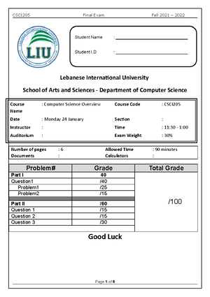 Test - Sample - Lebanese International University – All Campuses School ...