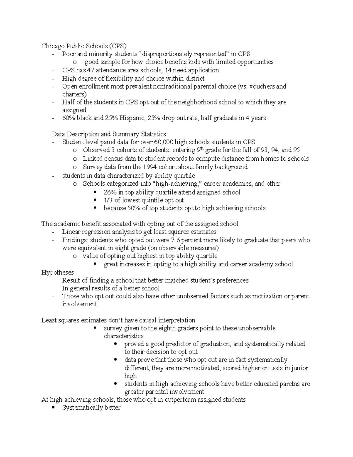 Cullen Study notes - Chicago Public Schools (CPS) - Poor and minority ...