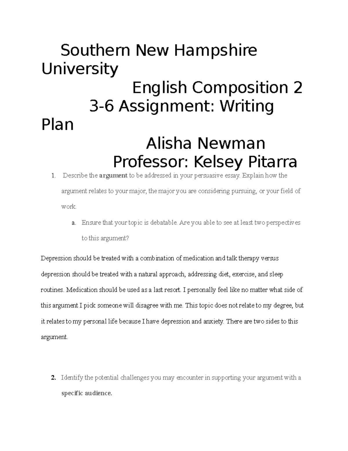 3-6-Writing Plan - notes - Southern New Hampshire University English ...