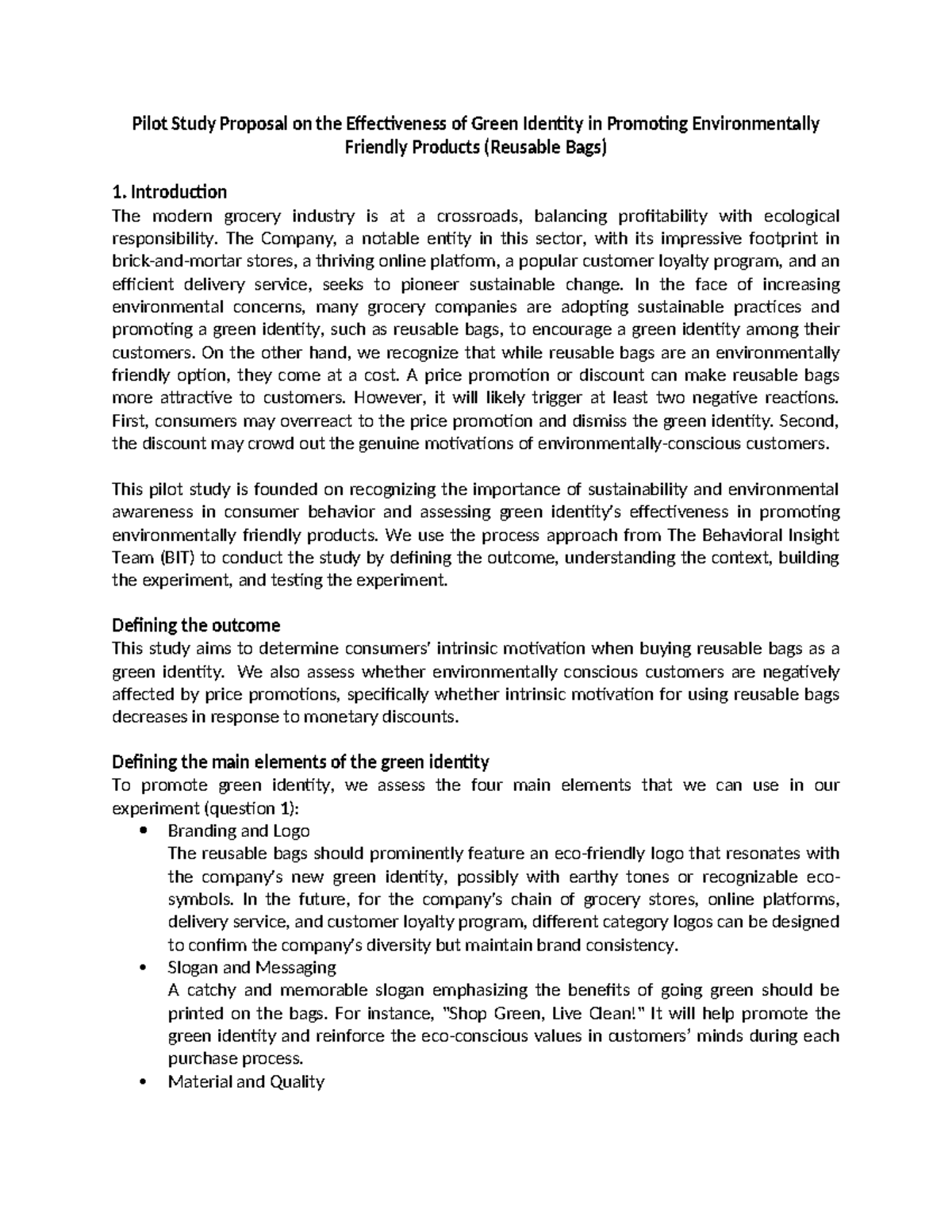 Mini Challenge 1 - Group 4 - Pilot Study Proposal on the Effectiveness ...