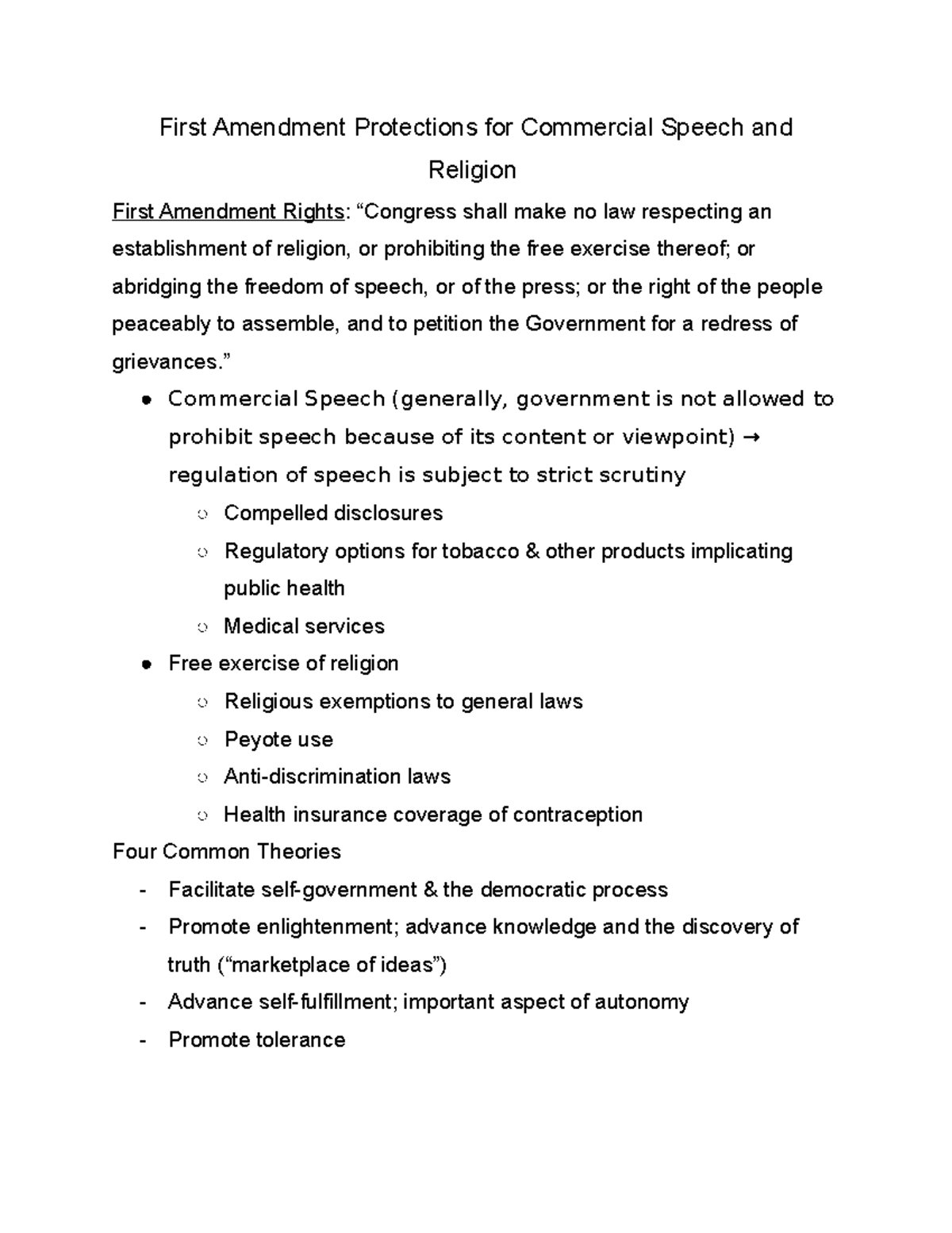 Module 5 - First Amendment Protections for Commercial Speech and ...