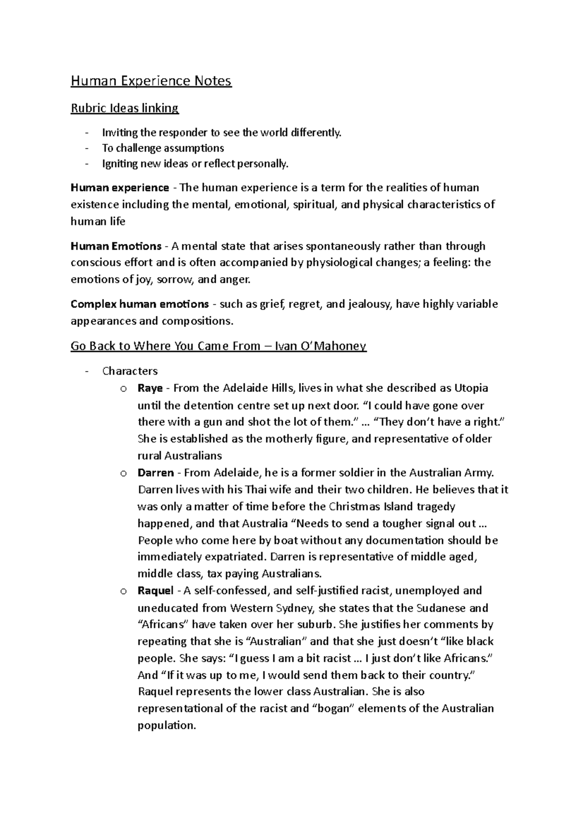 Human Experience Notes - Bored - Human Experience Notes Rubric Ideas ...