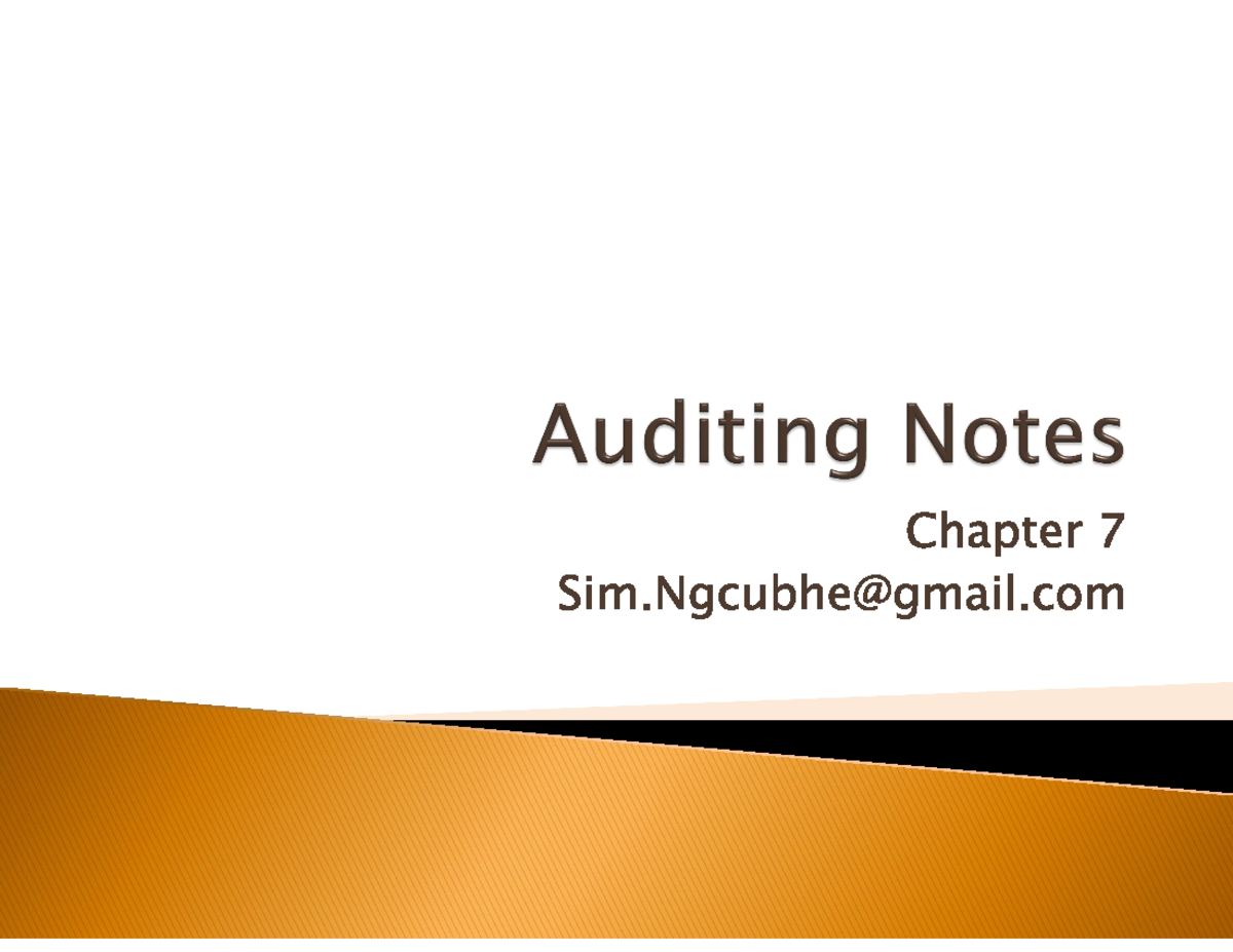 Audit process - ACCT321 - Studocu