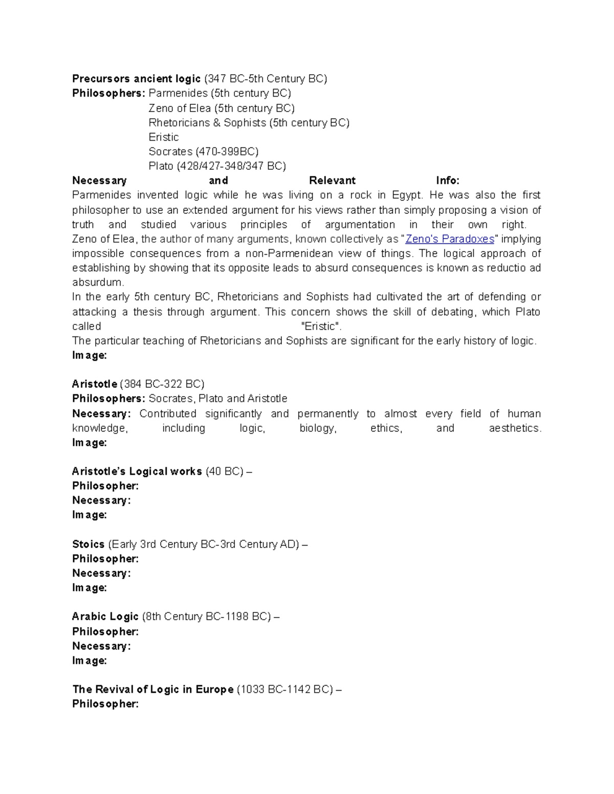 Poster - brief background of history. - Precursors ancient logic (347 ...