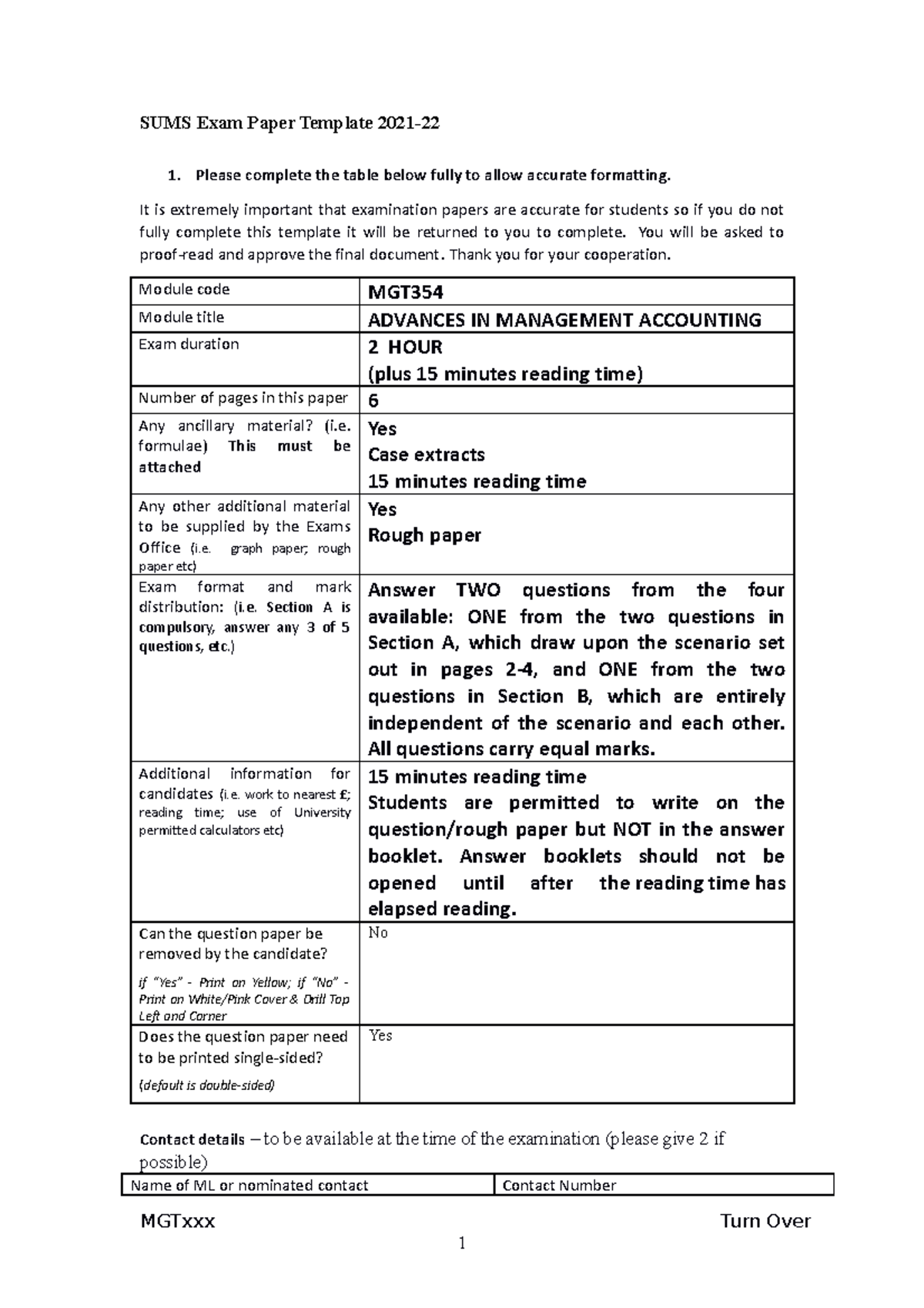 MGT354 Resit Paper 21-22 Q - SUMS Exam Paper Template 2021- 1. Please ...