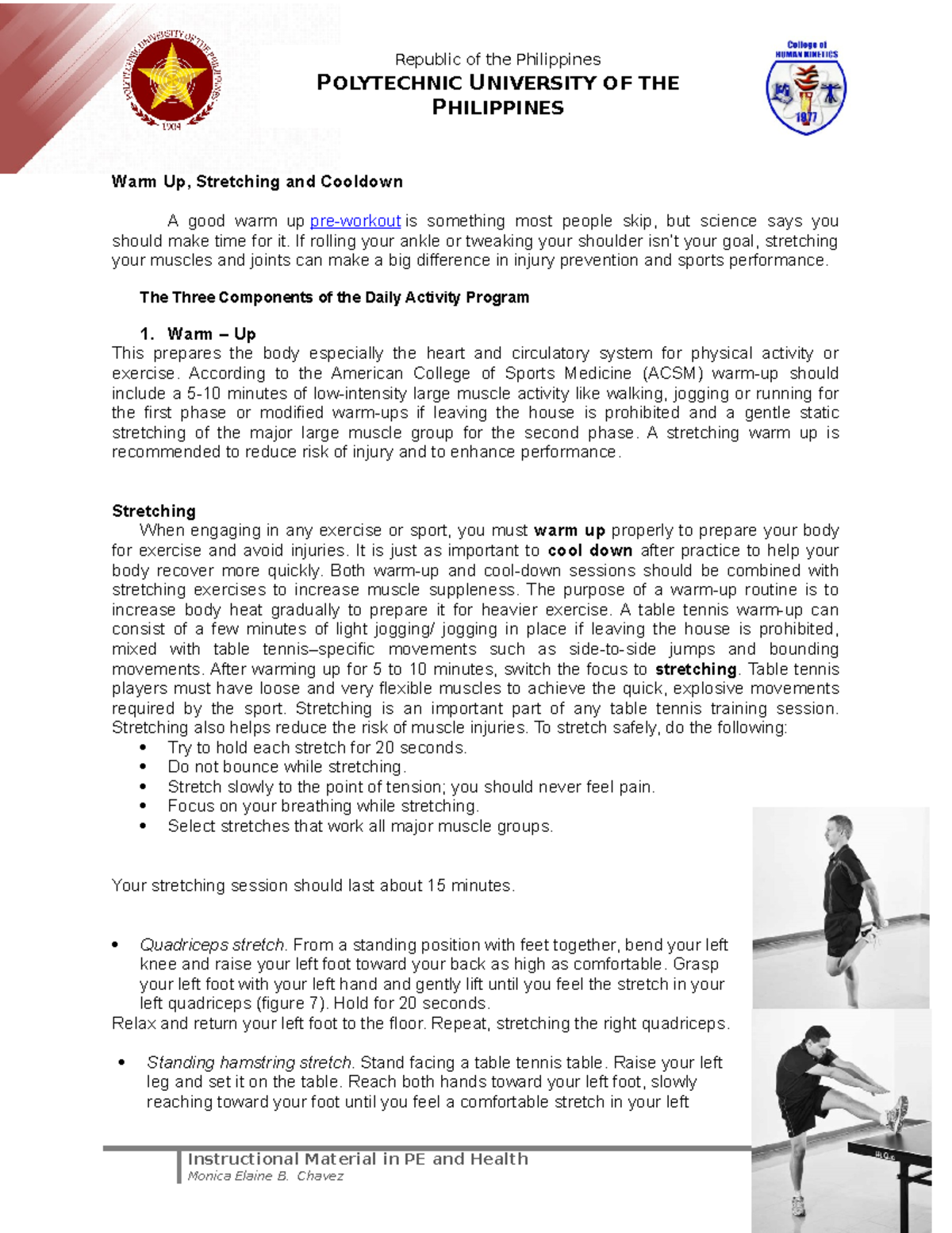 Workout- Guide - balakajan yoko na - Warm Up, Stretching and Cooldown A ...