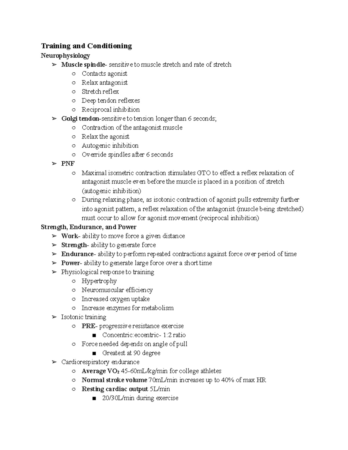 BOC Prevention - Training and Conditioning Neurophysiology Muscle ...