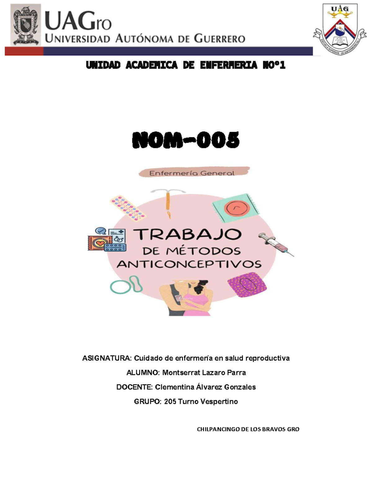 Norma 005 Planificacion Familiar lazaro Parra Montserrat 205 - NOM- 005 ...
