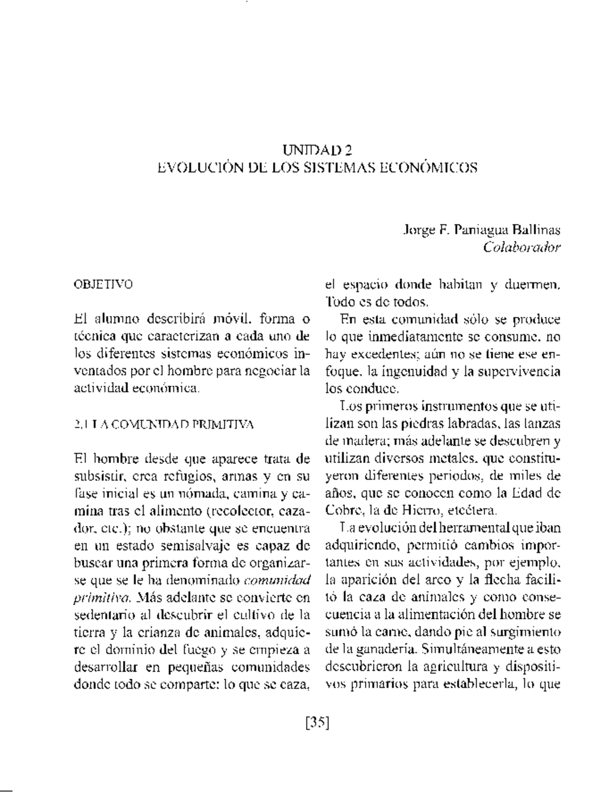 Evolución de los sistemas economicos - UNIDAD 2 E V O L U C I ~ NDE LOS SISTEMAS ECON~MICOS ...