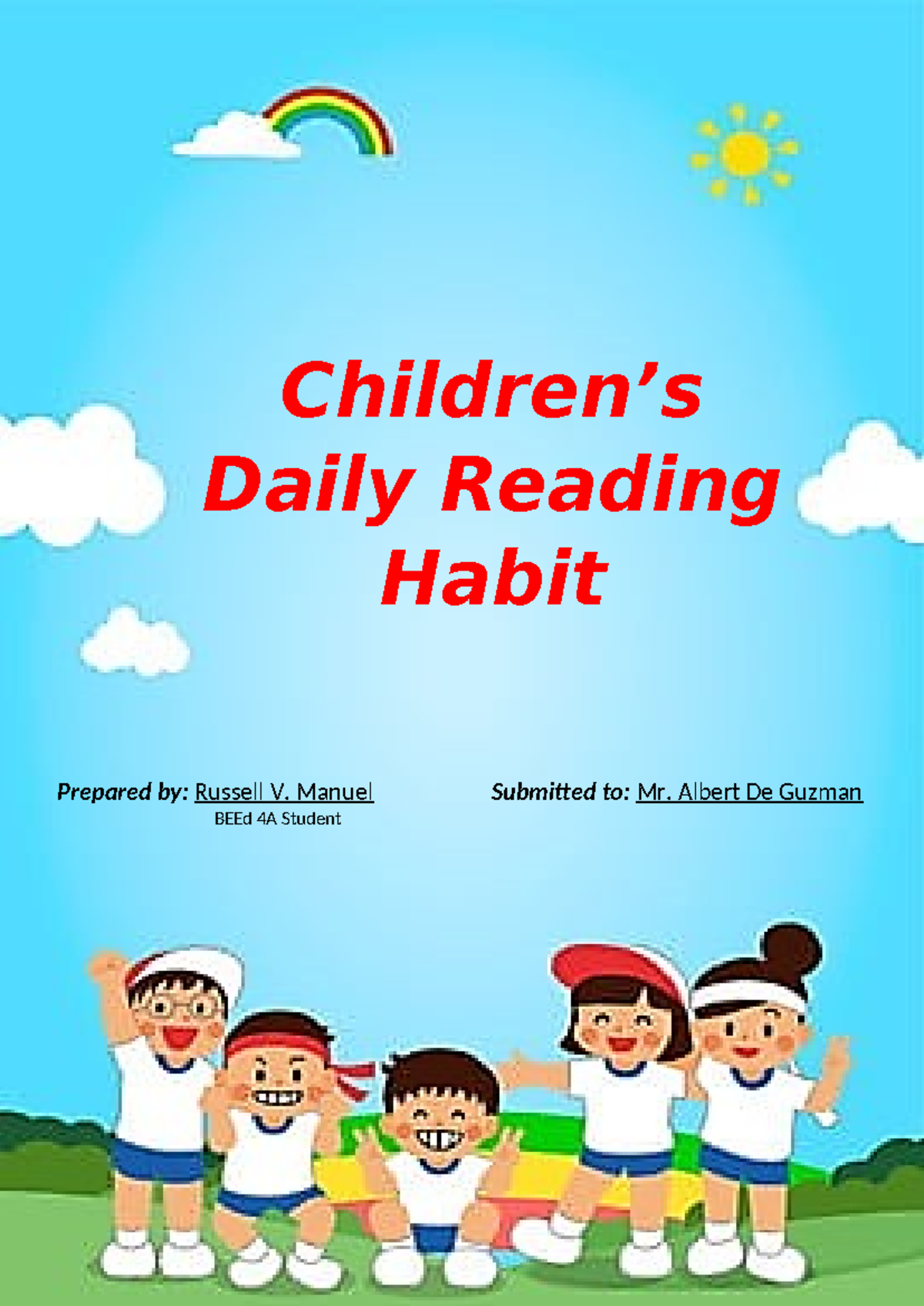 Russell Children's Literature - Children’s Daily Reading Habit Prepared ...