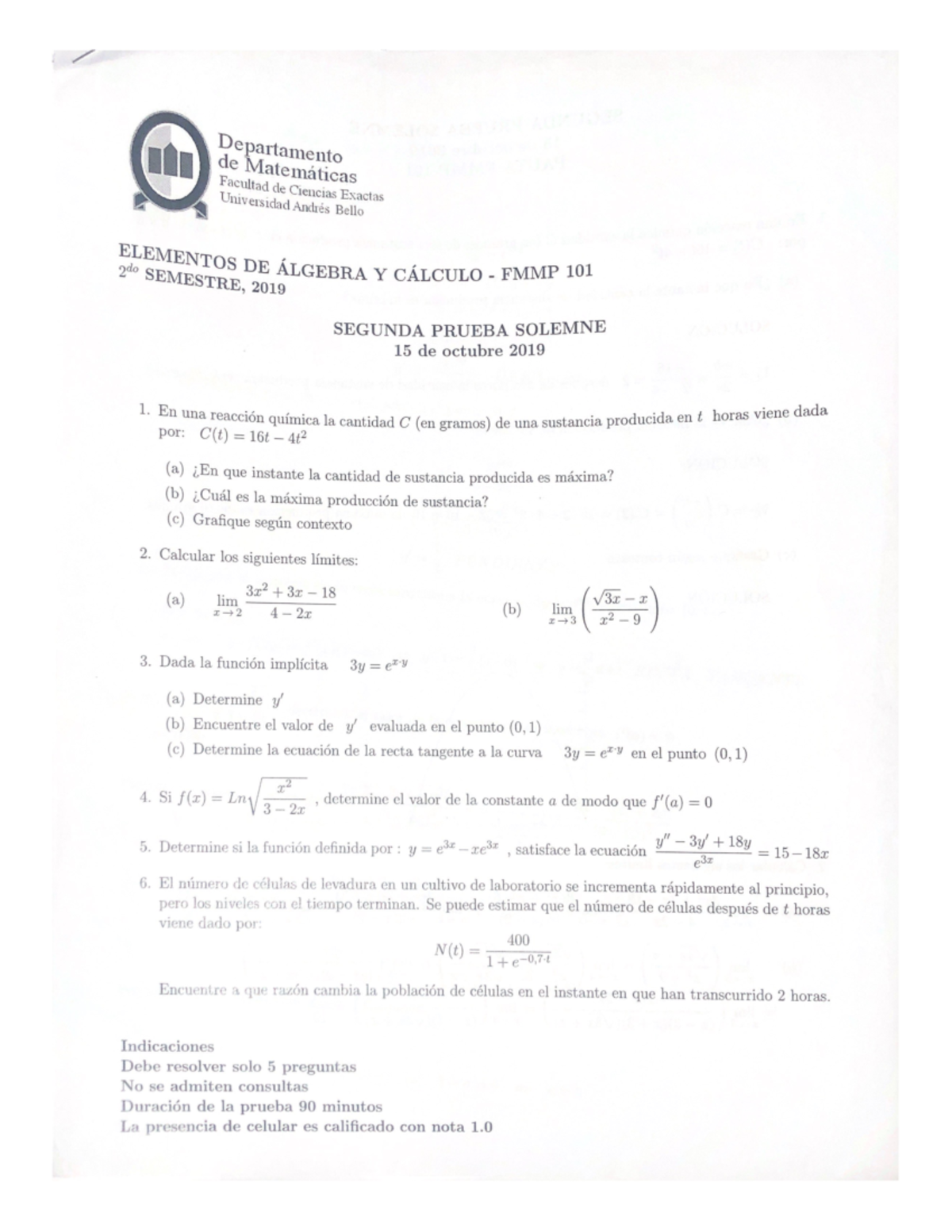 Solemne 2 Mate - Fundamentos de Matematicas - Studocu