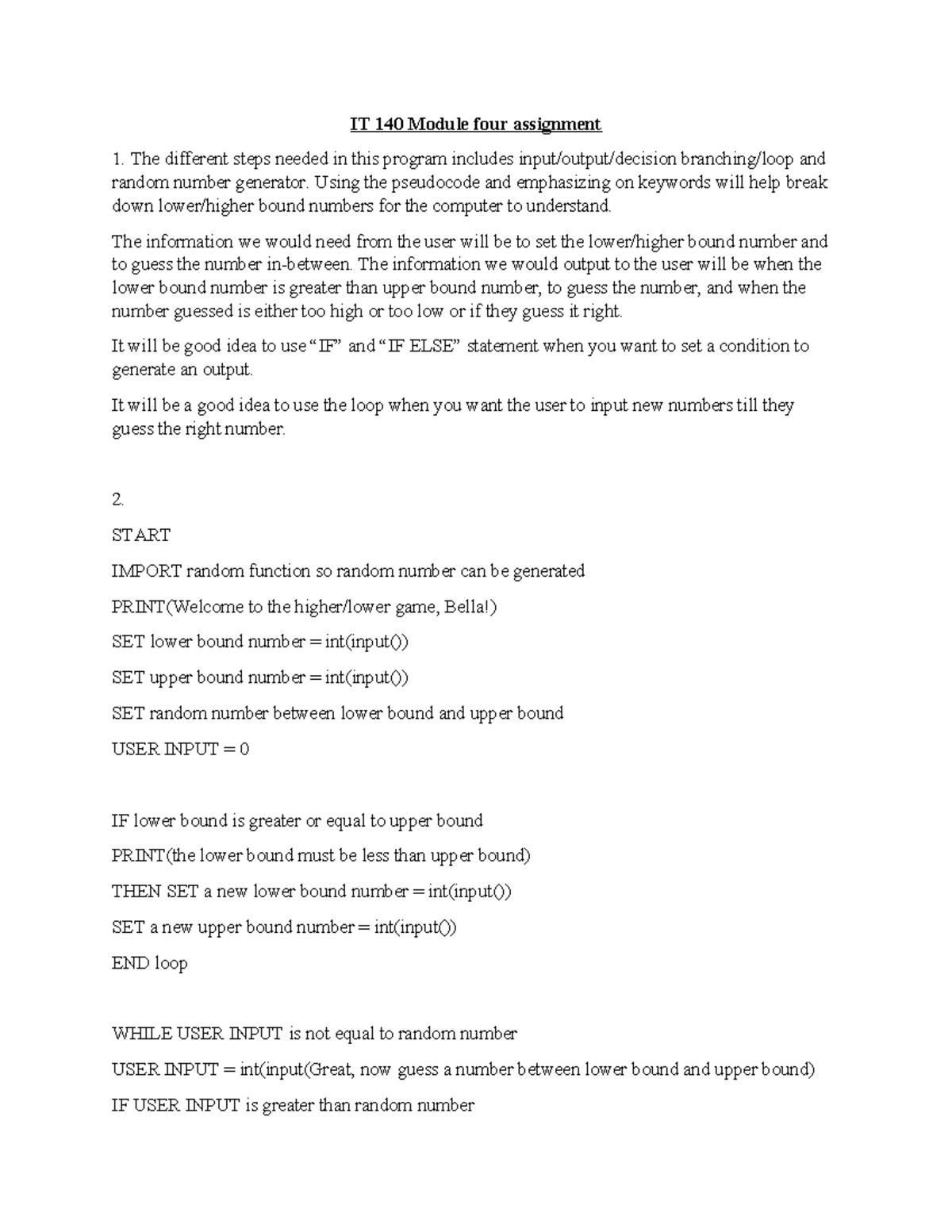 It 140 Module Four Assignment It 140 Module Four Assignment The