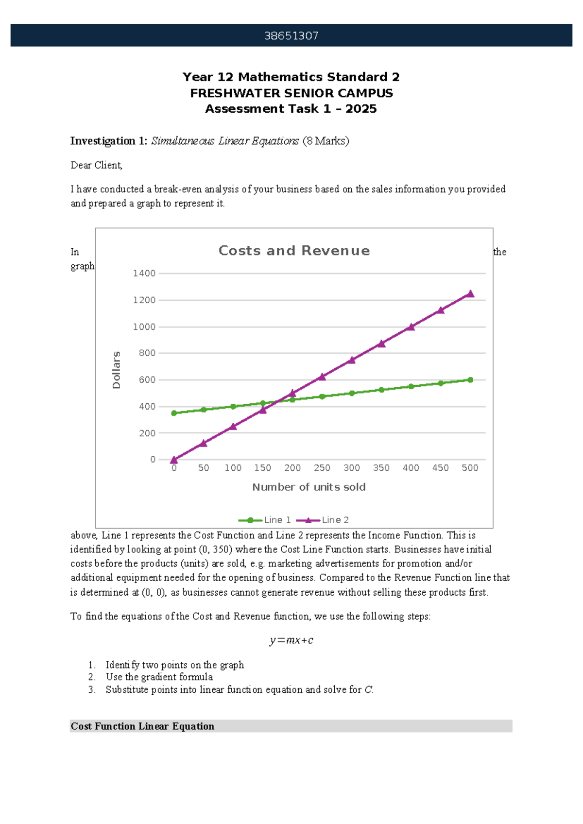 Submission Year 12 Mathematics Standard 2 - Year 12 Mathematics ...