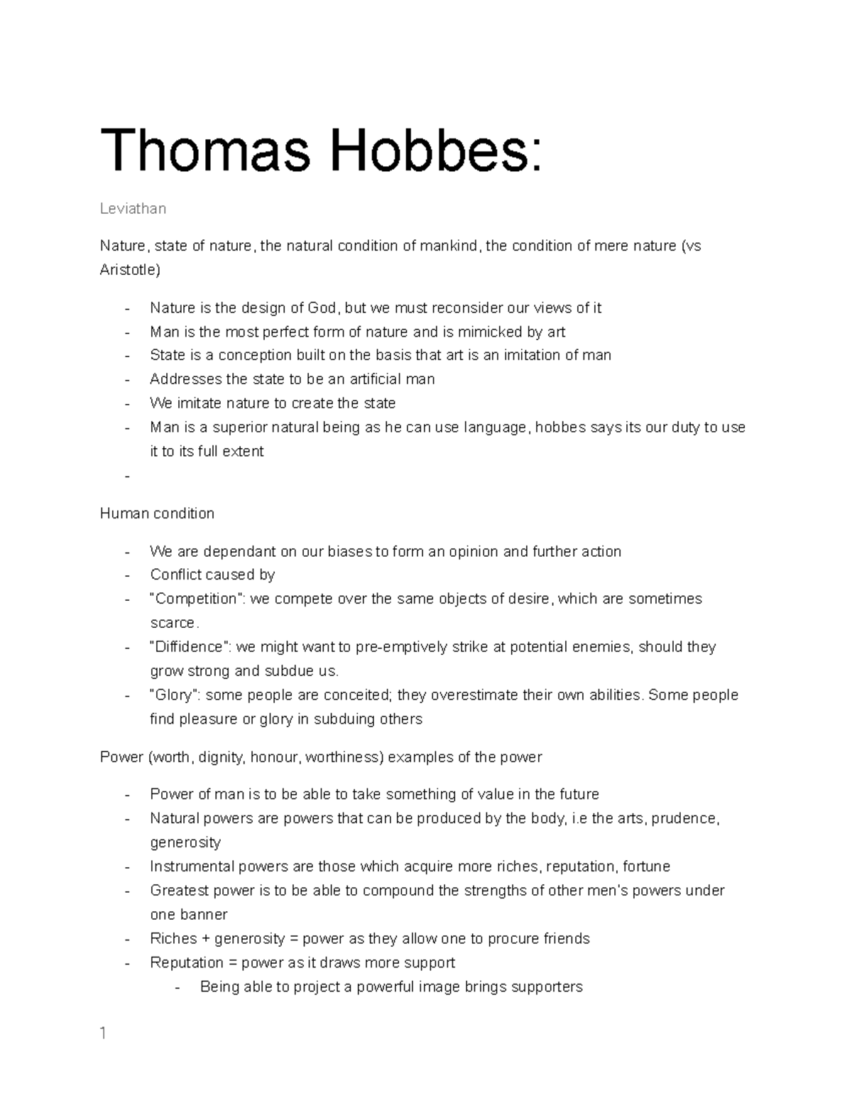 Leviathan and Second Treatise - Thomas Hobbes: Leviathan Nature, state ...