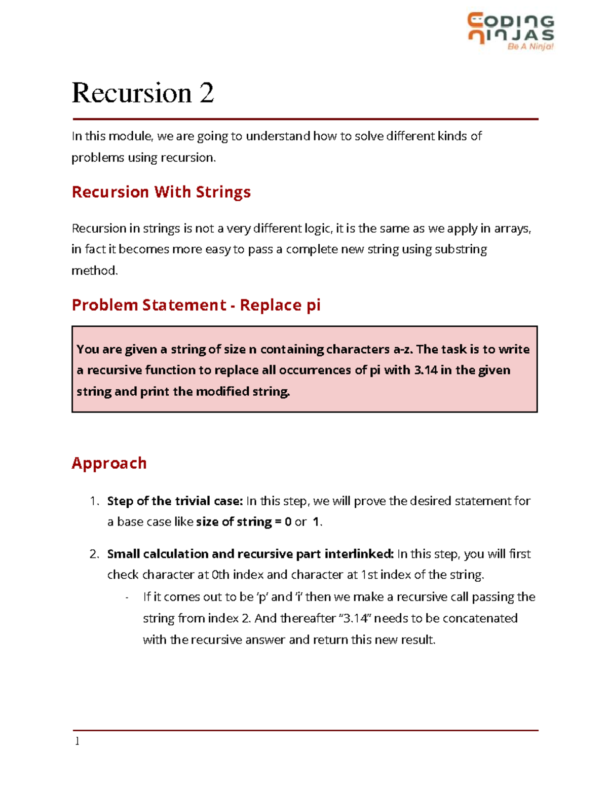 Recursion 2 Notes Cn Recursion 2 In This Module We Are Going To Understand How To Solve