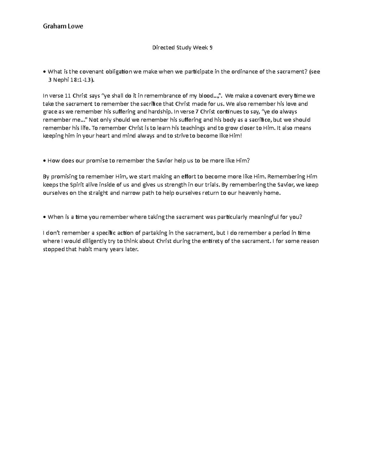 Directed Study Week 9 - Graham Lowe Directed Study Week 9 What is the ...